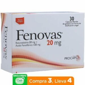 Fenovas 20 Mg por 30 Capsulas blandas - drogueria castillejo